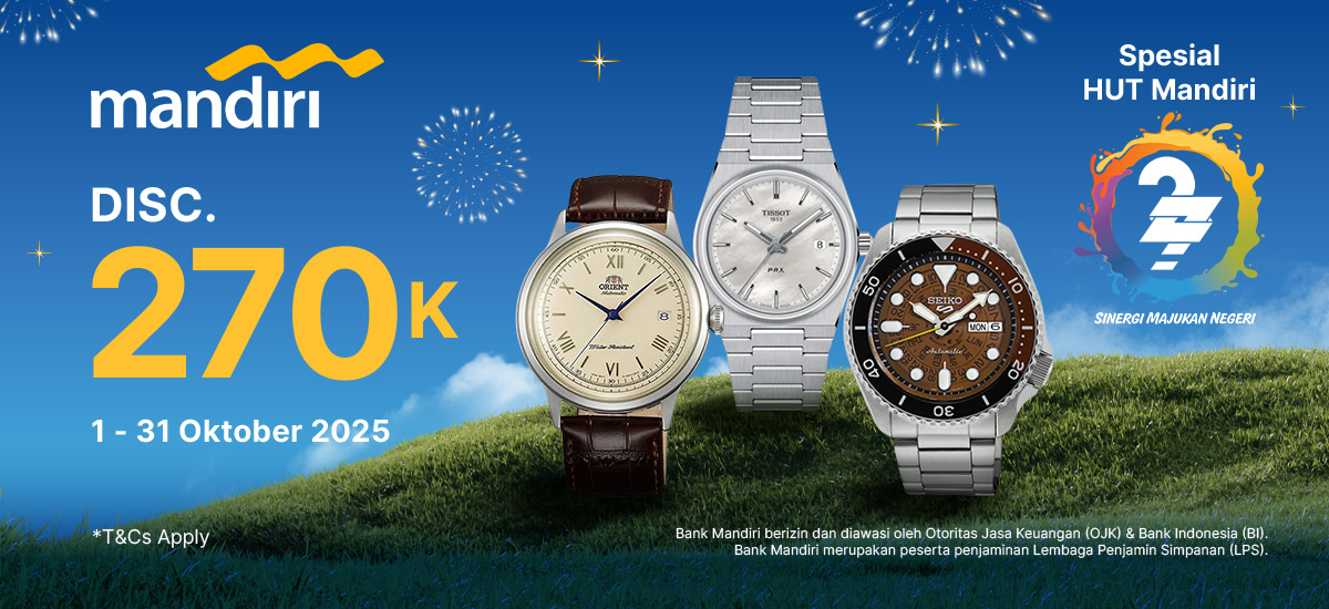 Mandiri 27th Celebration: Diskon Rp270rb! | JAMTANGAN.COM