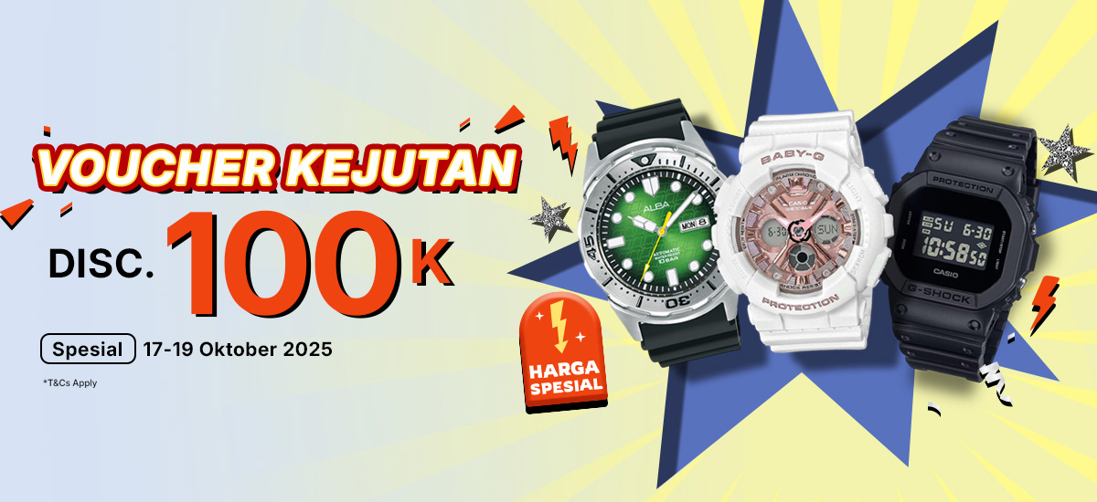 Voucher Kejutan SHOCKTOBER: Diskon 100rb | JAMTANGAN.COM