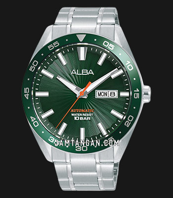 Alba Mechanical A3B007X1 Automatic Men Green Patterned Dial Stainless ...