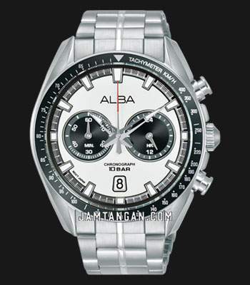Alba Signa A4B023X1 Chronograph Men Panda Dual Tone Dial Stainless ...
