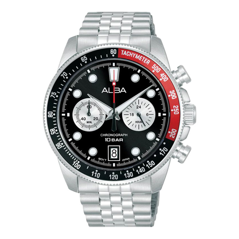 Alba Signa A4B027X1 Chronograph Men Black Dial Stainless Steel ...