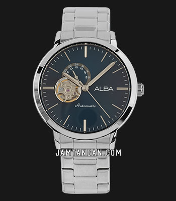 Alba Mechanical A9A005X1 Automatic Men Open Heart Dark Blue Dial ...