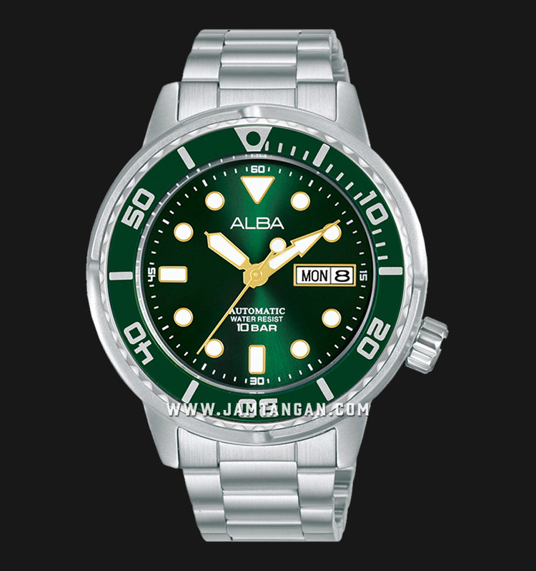 Alba Active AL4243X1 Automatic Man Green Dial Stainless Steel Strap ...
