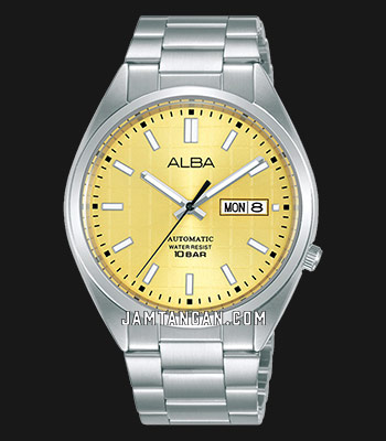 Alba Mechanical AL4325X1 Automatic Men Gilt Patterned Dial Stainless ...