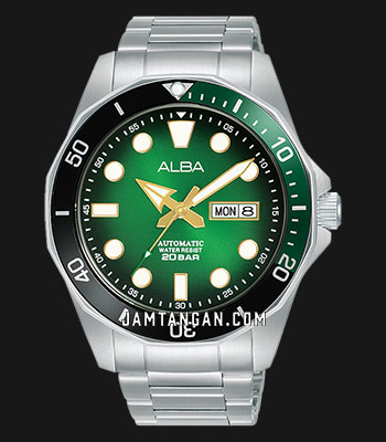 Alba Mechanical AL4537X1 Automatic Men Green Black Gradation Dial ...
