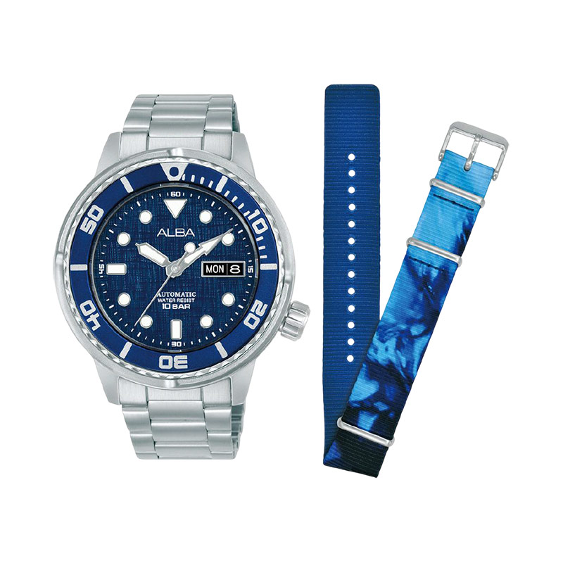 Alba AL4779X2 Automatic Men Deep Blue Dial Stainless Steel Strap ...