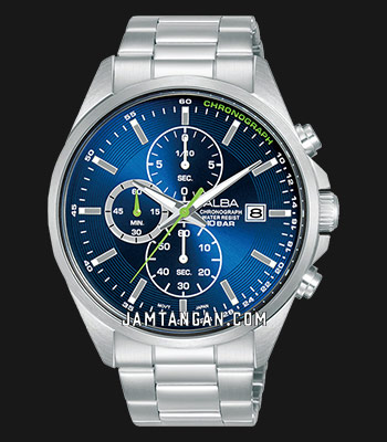 Alba Active AM3945X1 Men Chronograph Blue Dial Stainless Steel Strap ...