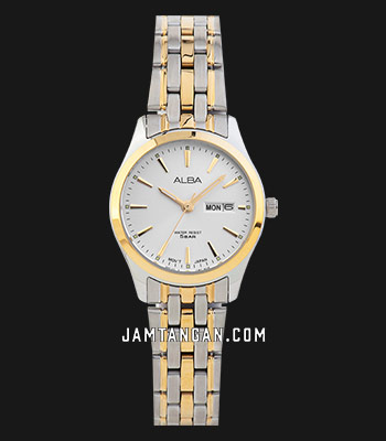 Alba AN8078X1 Ladies Silver Dial Dual Tone Stainless Steel Strap ...