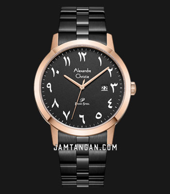 Alexandre Christie Primo Steel AC 1007 MD BBRBASL Men Black Dial Black ...