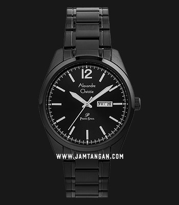 Alexandre Christie Primo Steel AC 1012 ME BIPBA Men Black Dial Black Stainless Steel Strap ...