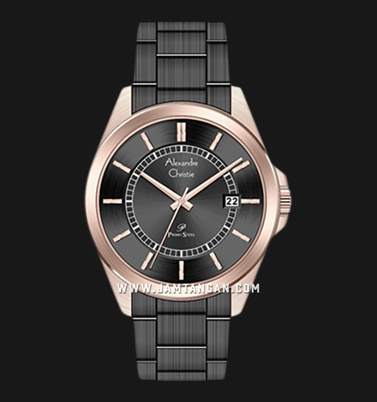Alexandre Christie Primo Steel Ac 1033 Ld Bbrba Ladies Black Dial Black Stainless Steel Strap