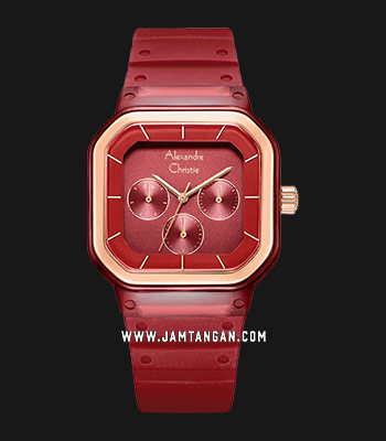 Alexandre Christie Multifunction AC 2811 BF RRGRERE Ladies Red Dial Red ...