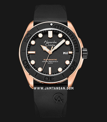 Alexandre Christie Automatic AC 3042 MA RBRBA Men Black Dial Black ...