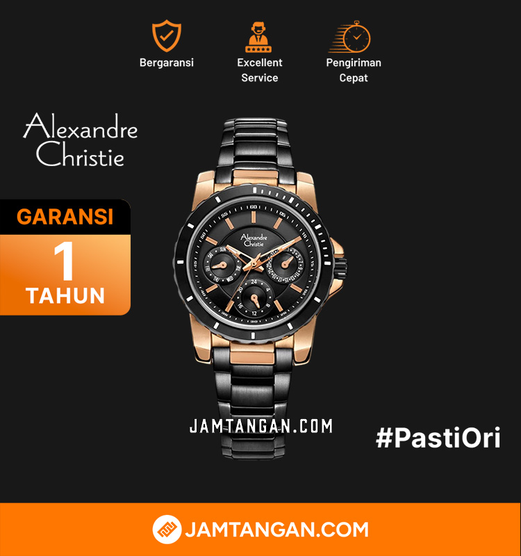 Alexandre Christie Multifunction AC 6141 BF BBRBA Black Dial Stainless ...