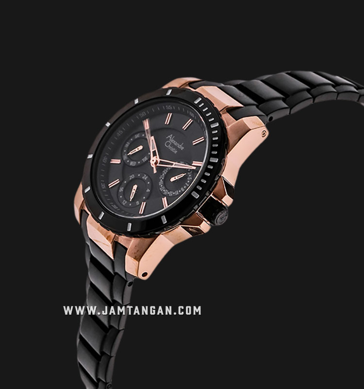 Alexandre Christie Multifunction AC 6141 BF BBRBA Black Dial Stainless ...