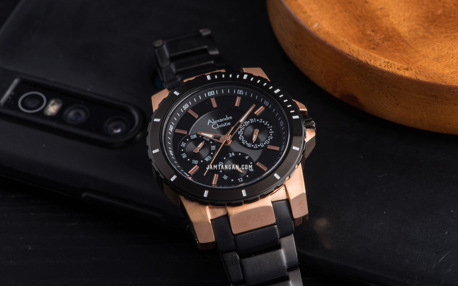 Alexandre Christie Multifunction AC 6141 BF BBRBA Black Dial Stainless ...