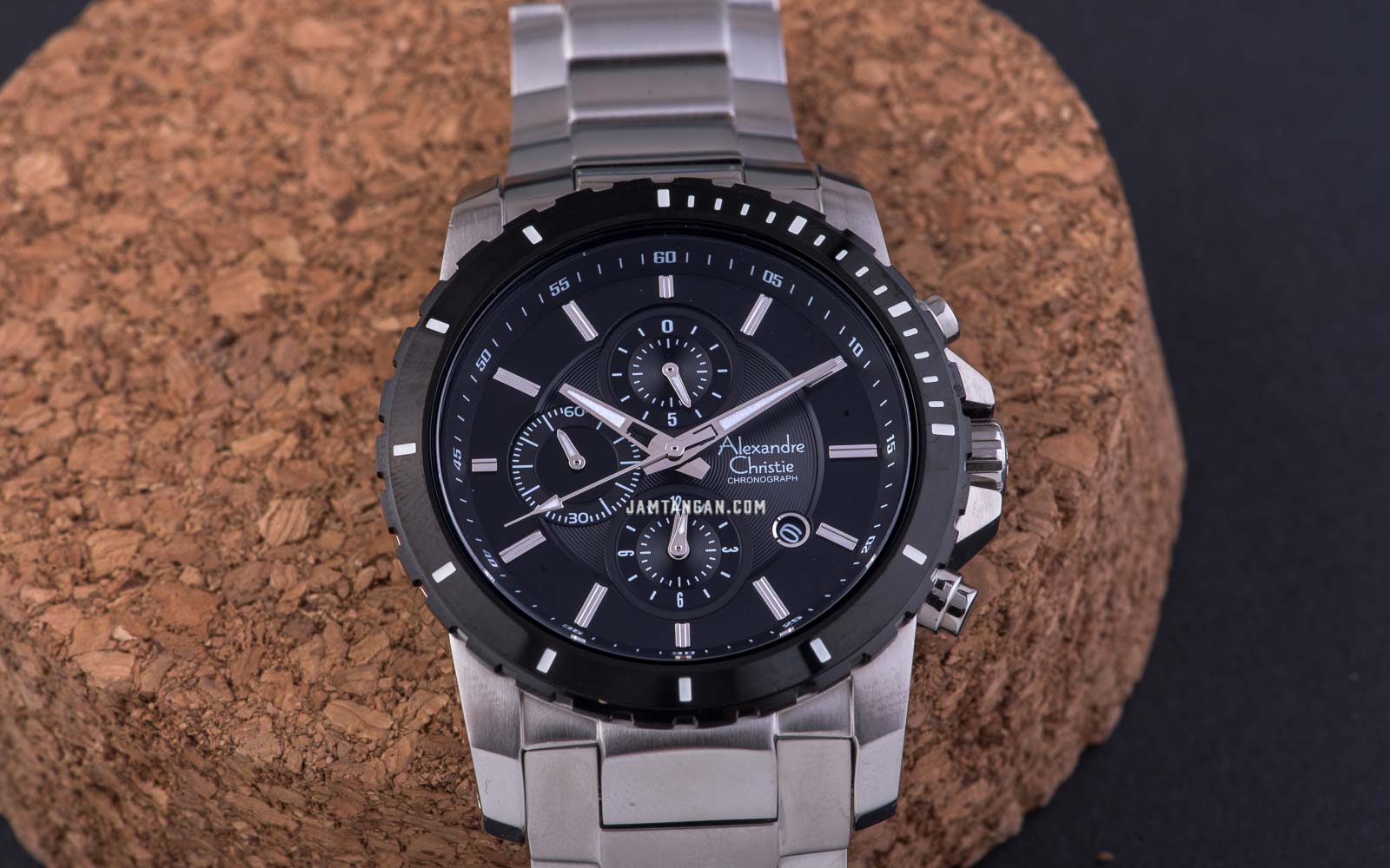 Alexandre Christie Chronograph AC 6141 MC BTBBA Black Dial Stainless ...