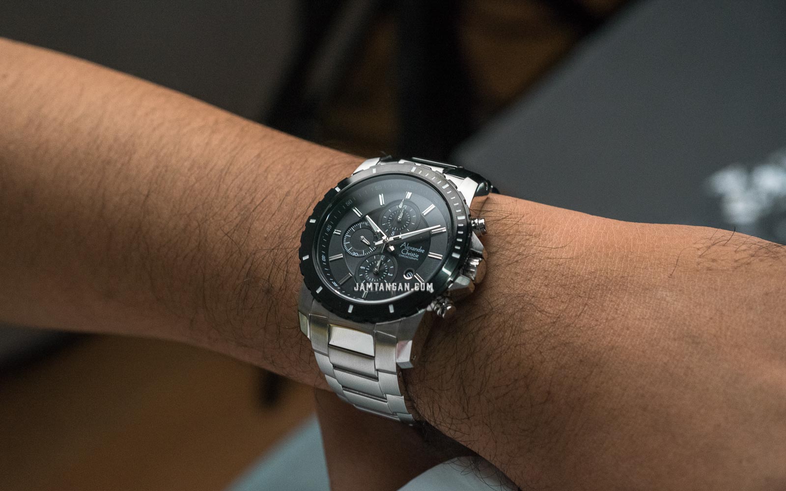 Alexandre Christie Chronograph AC 6141 MC BTBBA Black Dial Stainless ...