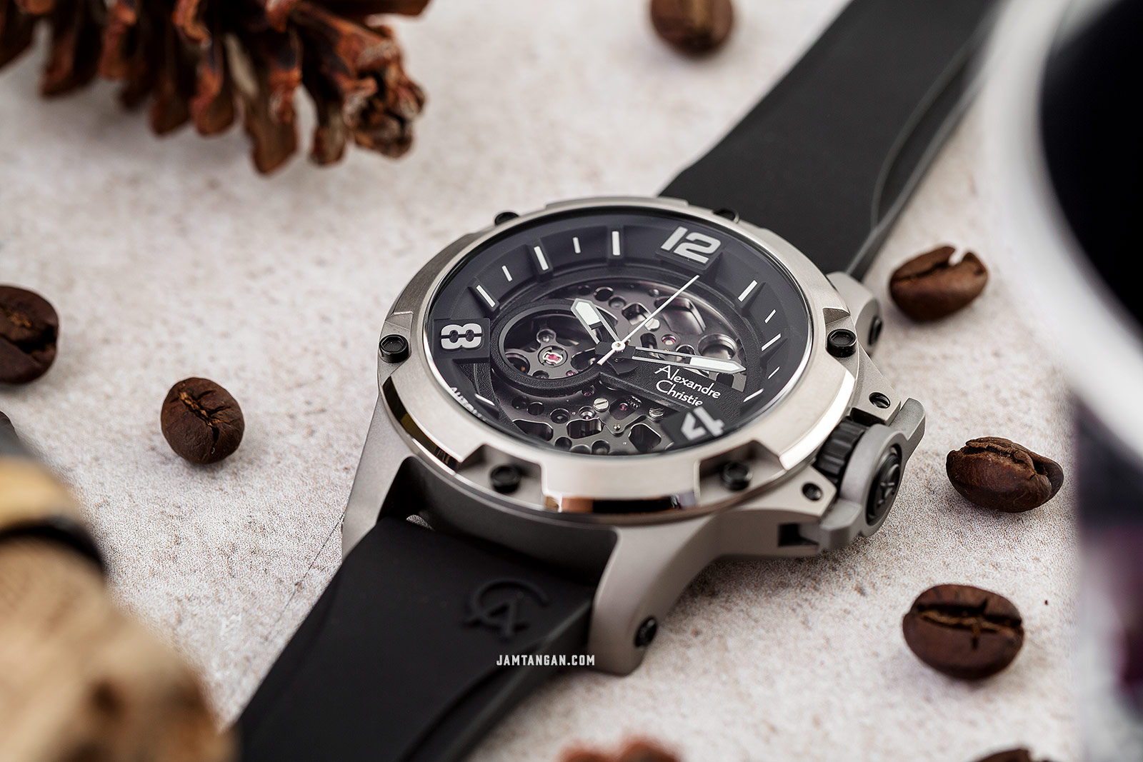 Alexandre Christie Automatic AC 6295 MT RTPBA Skeleton Dial Black ...