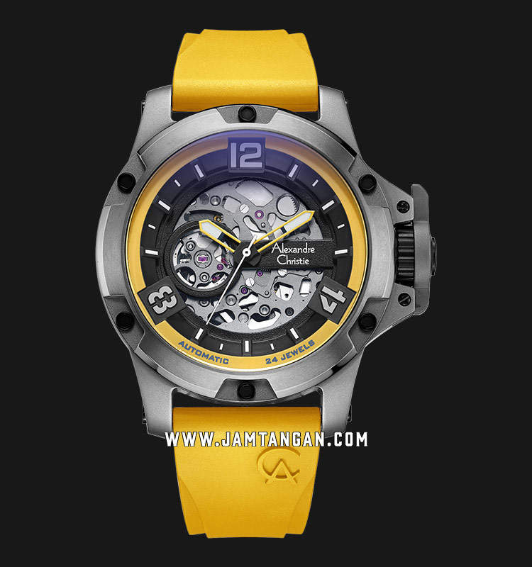 Alexandre Christie Automatic AC 6295 MT RTPBAYL Skeleton Dial Yellow ...