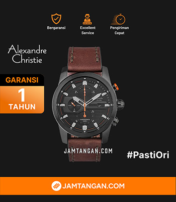 Alexandre Christie Chronograph AC 6562 MC LIPBAOR Men Black Dial Brown ...