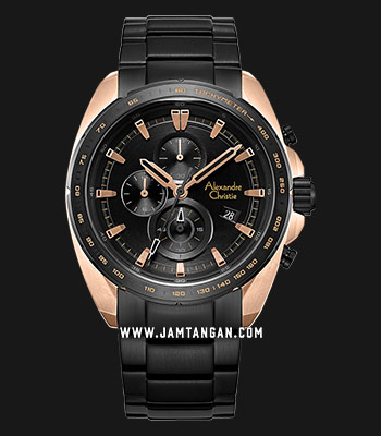 Alexandre Christie Chronograph AC 6652 MC BBRBA Men Black Dial Black ...