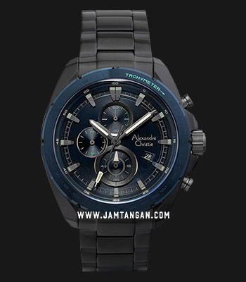 Alexandre Christie Chronograph AC 6652 MC BUBBU Men Blue Dial Black ...