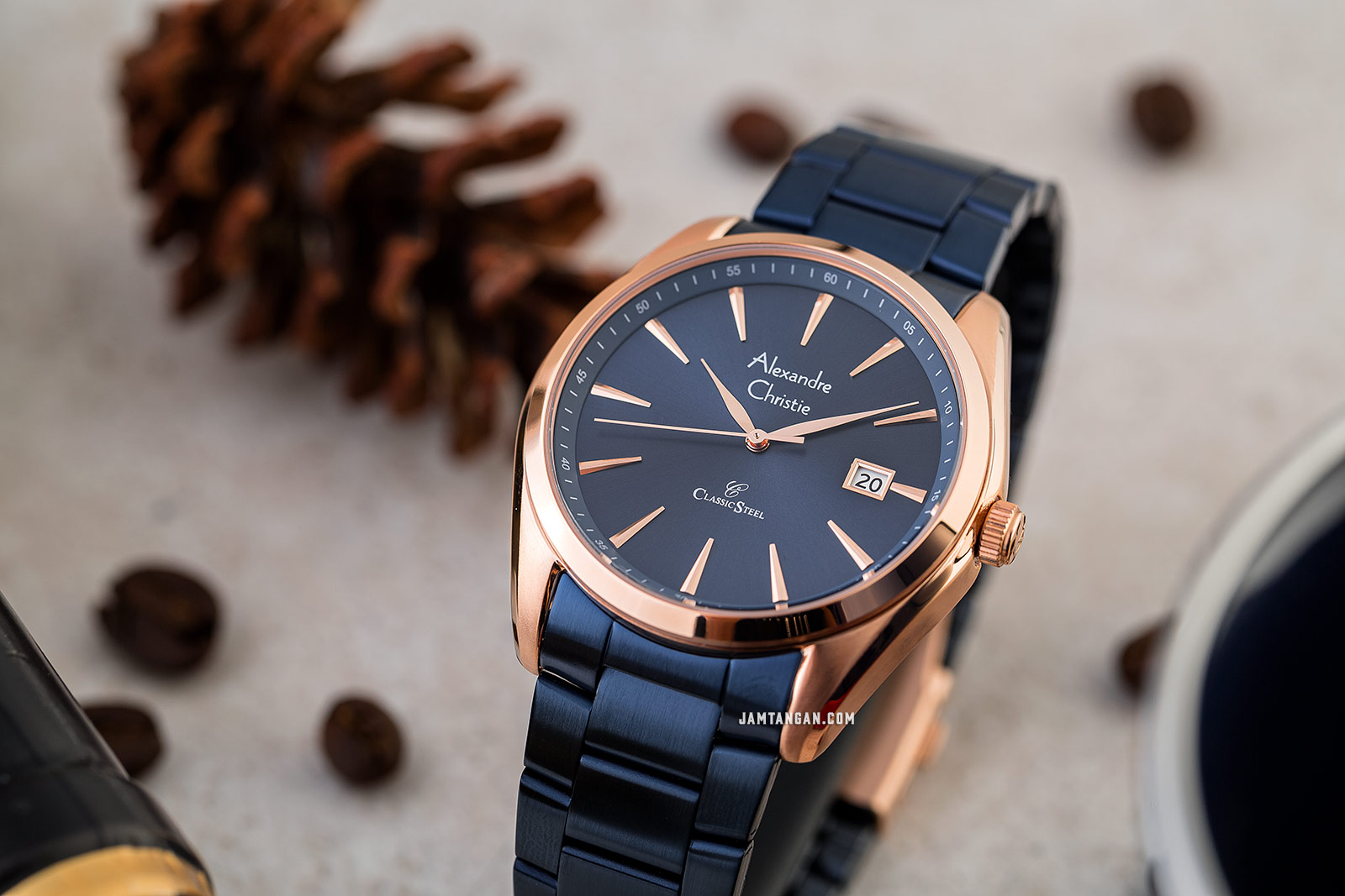 Alexandre Christie Classic Steel AC 8658 MD BURBU Men Blue Dial Blue ...