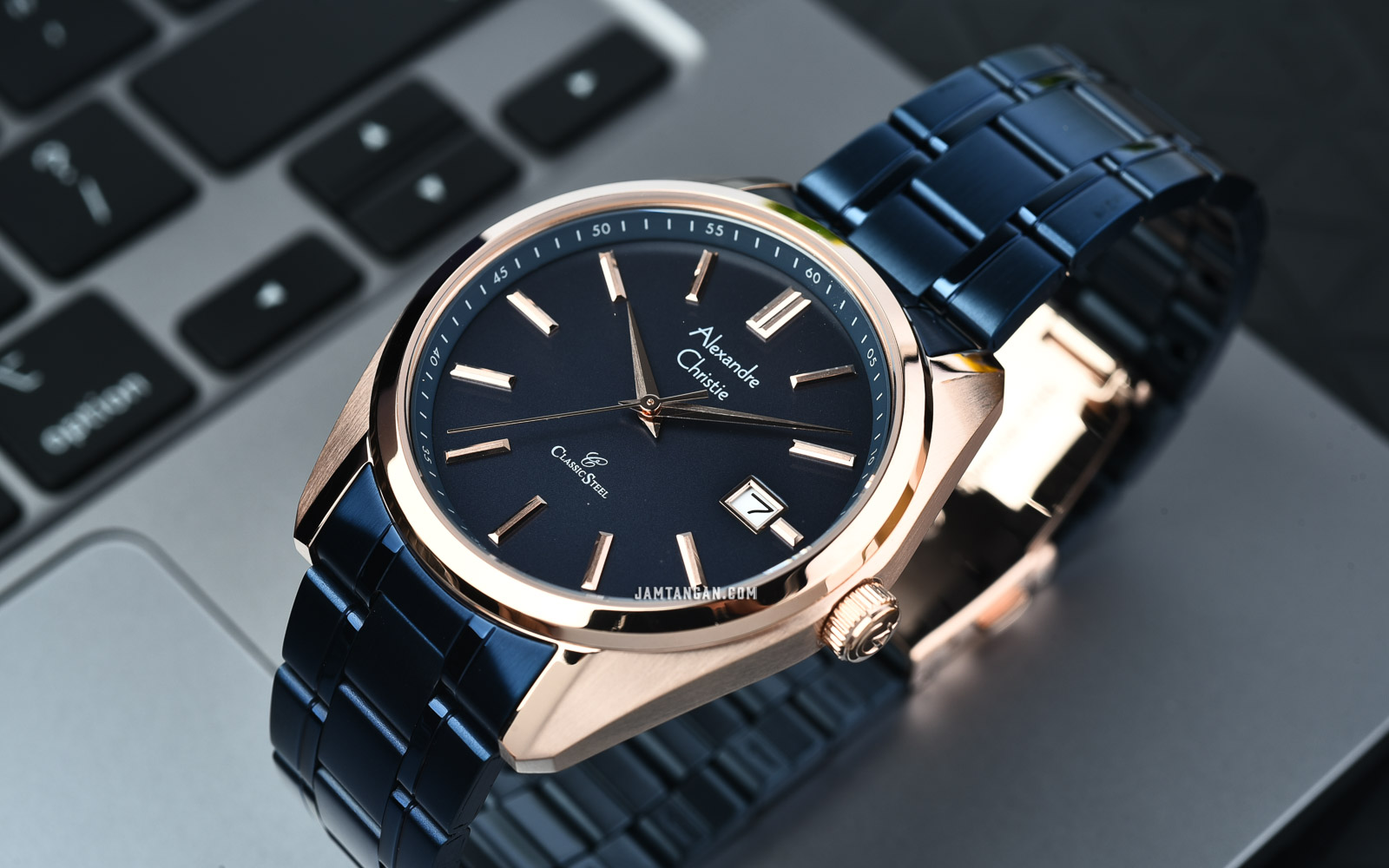 Alexandre Christie Classic Steel AC 8660 MD BURBU Men Blue Dial Blue ...