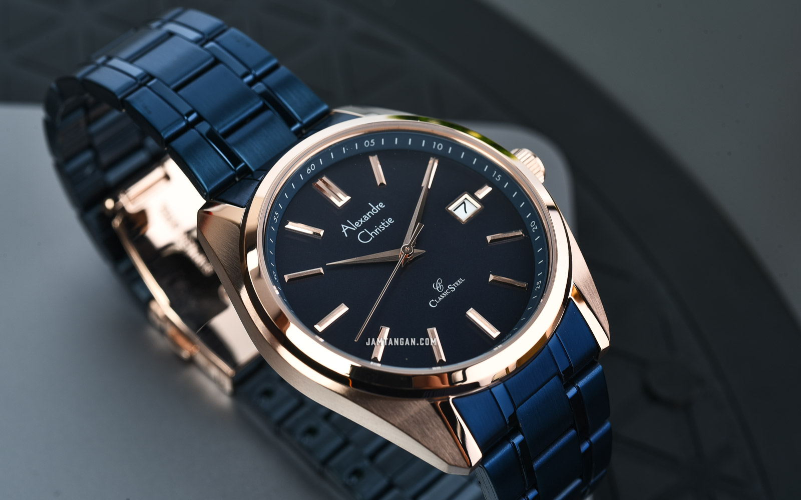 Alexandre Christie Classic Steel AC 8660 MD BURBU Men Blue Dial Blue ...