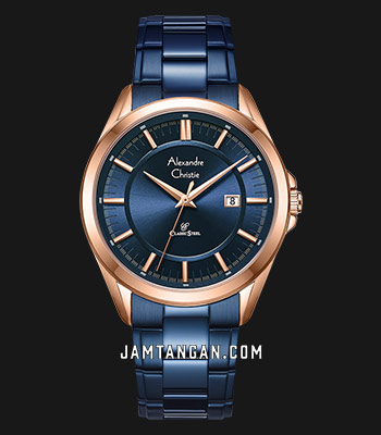 Alexandre Christie Classic Steel AC 8675 MD BURBU Men Blue Dial Blue ...