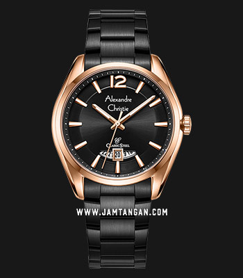 Alexandre Christie Classic Steel AC 8679 MD BBRBA Men Black Dial Black ...