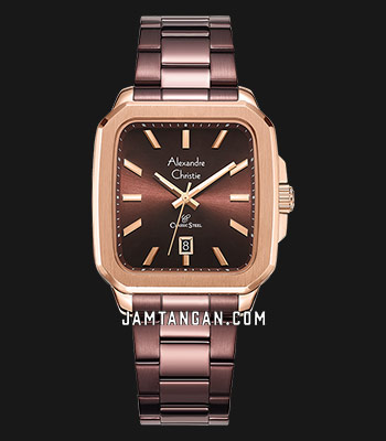 Alexandre Christie Classic Steel AC 8687 MD BROBO Brown Dial Brown ...