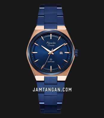 Alexandre Christie AC 8697 LD BURBU Ladies Sapphire Navy Blue Dial Navy ...