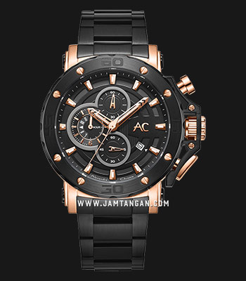 Alexandre Christie AC 9205 BC BBRBA Men Black Dial Black Stainless Steel Strap | JAMTANGAN.COM