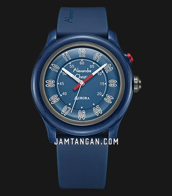 Alexandre Christie Aurora AC 9397 MH RIGBU Men Blue Dial Blue Rubber Strap | Jamtangan.com