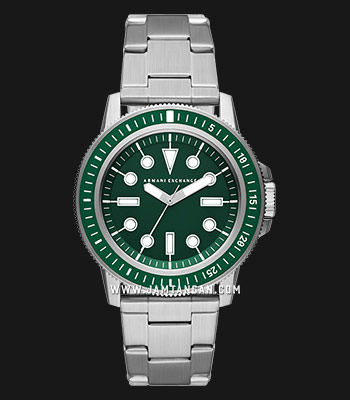 Armani Exchange Leonardo AX1860 Silver Dial Stainless Steel Strap ...