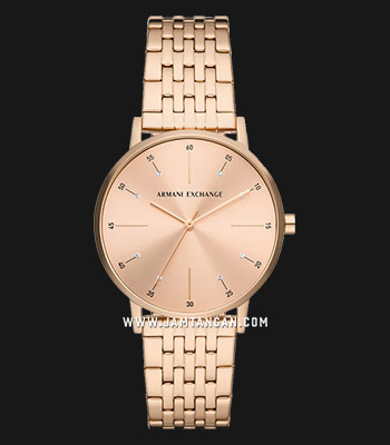 Armani Exchange AX5581 Rose Gold Dial Rose Gold Stainless Steel Strap ...