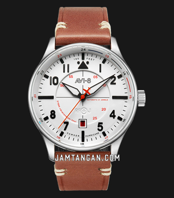 AVI-8 Hawker Hurricane AV-4094-01 Kent Automatic White Dial Brown ...