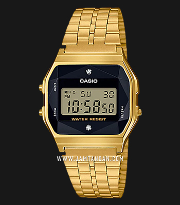 Casio General A159WGED-1DF Digital Dial Gold Stainless Steel Band ...