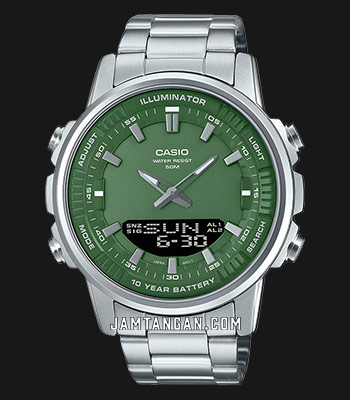 Casio General AMW-880D-3A AMW-880D-3AVDF Digital Analog Green Dial ...