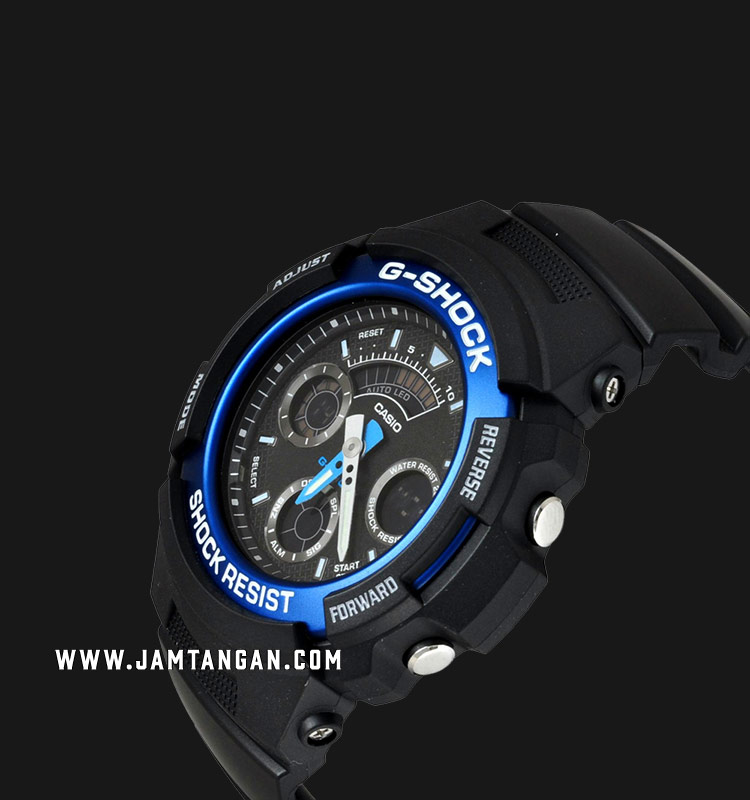 Casio G-Shock AW-591-2ADR Men Black Digital Analog Dial Black Resin ...