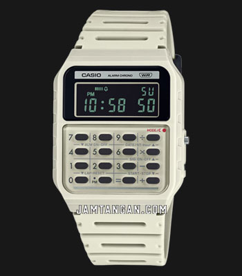 Casio General CA-53WB-8BDF Calculator Data Bank Digital Dial White ...