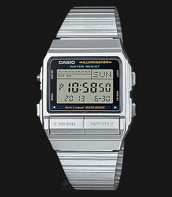 Casio General Data Bank DB-380-1DF Digital Dial Stainless Steel Strap ...