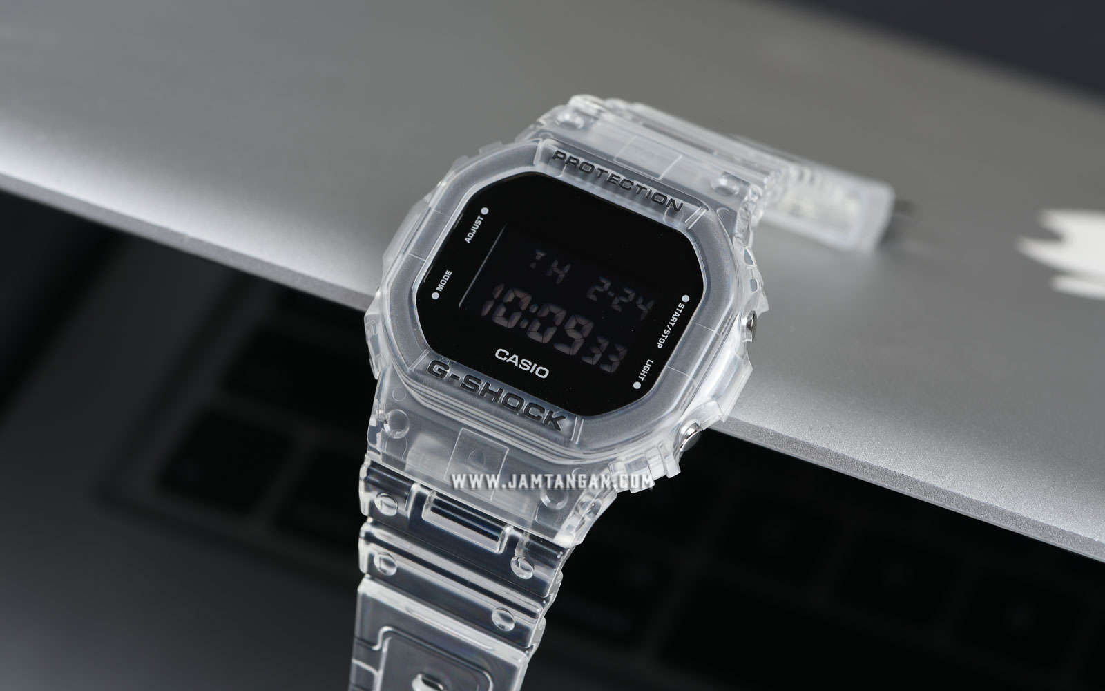 Casio G-Shock DW-5600SKE-7DR Square Black White Skeleton Digital Dial ...