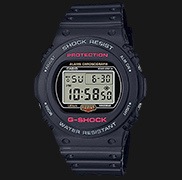 Casio G-Shock DW-5700 Revival DW-5750E-1DR WR 200M Black Resin Band ...
