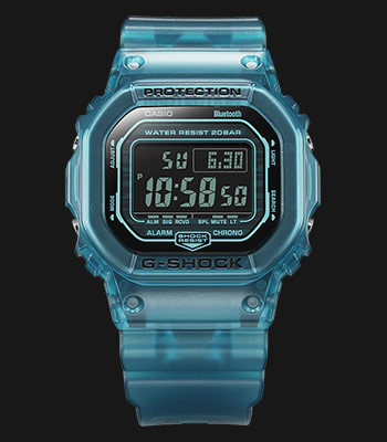 Casio G-Shock DW-B5600G-2DR Digital Dial Turquoise Transparent Resin ...