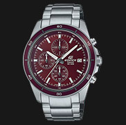 Casio Edifice EFR-526D-5CVUDF Chronograph Men Red Dial Stainless Steel ...