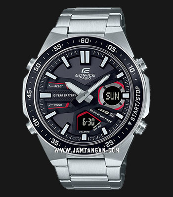 Casio Edifice EFV-C110D-1A4VDF Black Digital-Analog Dial Stainless Steel Band | Jamtangan.com