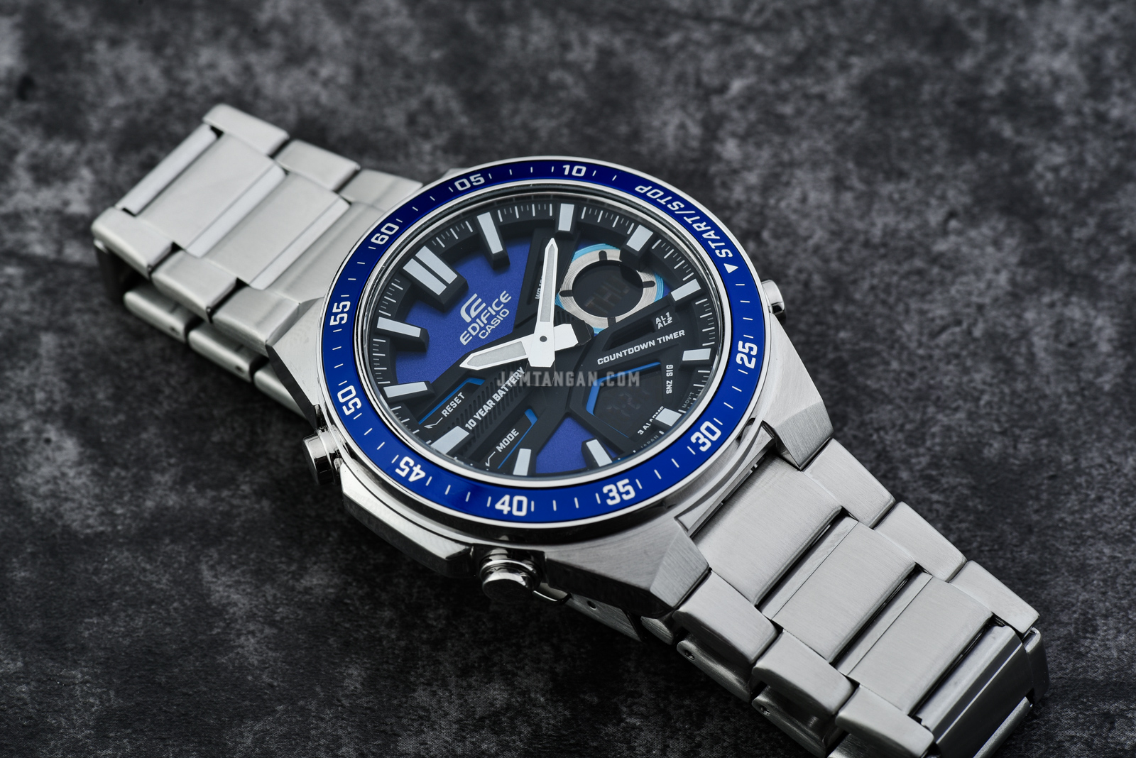 Casio Edifice EFV-C110D-2AVDF Blue Digital-Analog Dial Stainless Steel ...